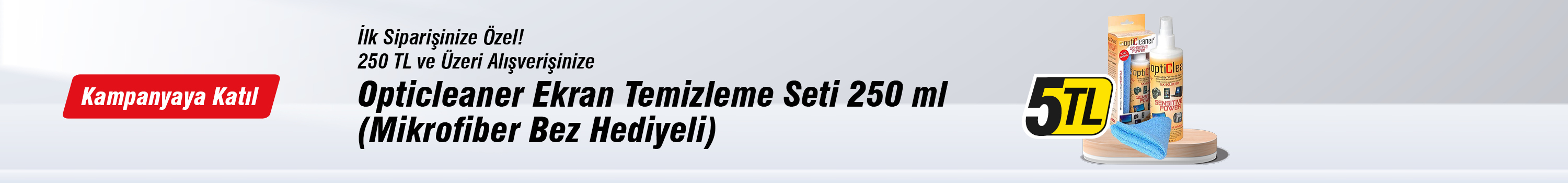 Opticleaner Ekran Temizleme Seti 250 ML ( Mikrofiber Bez Hediyeli )