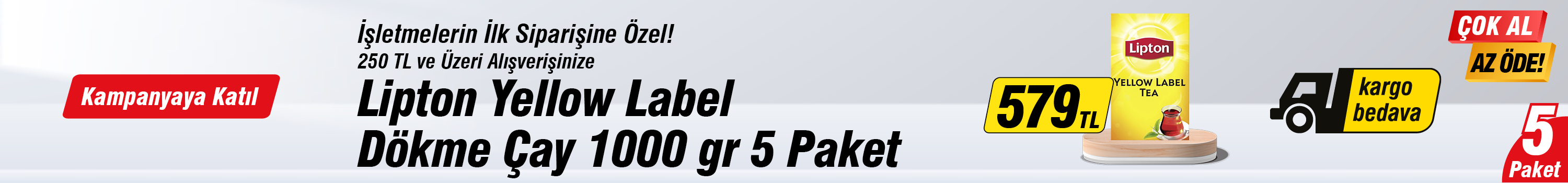 Lipton Yellow Label Dökme Çay 1000 gr 5'li