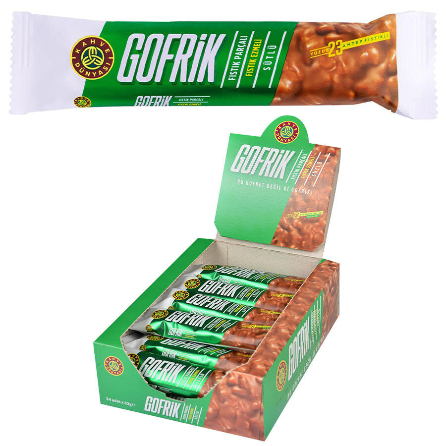 Kahve Dünyası Gofrik Antep Fıstıklı Çikolata 33 g x 24'lü Fiyatı | Avansas