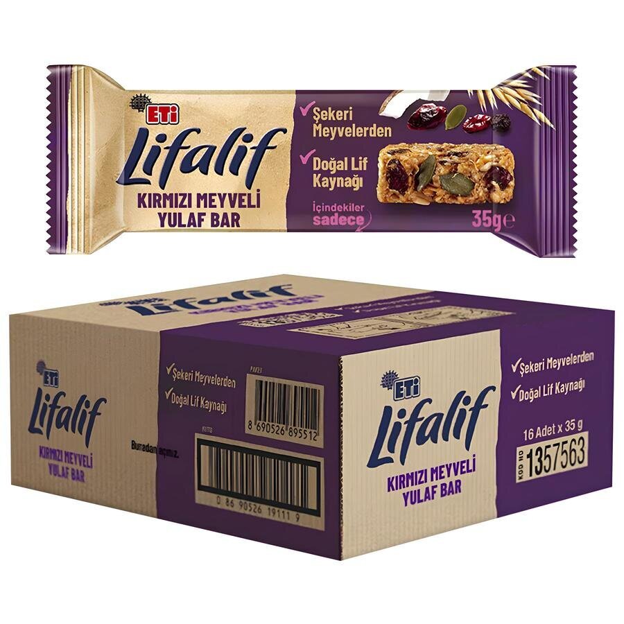 Eti Lifalif Kırmızı Meyveli Yulaf Bar 35 g 16’lı Fiyatı | Avansas