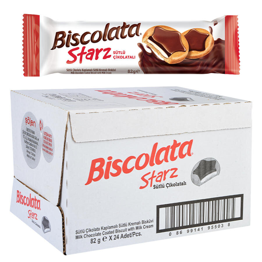 Biscolata Starz Sütlü Çikolata Kaplamalı Bisküvi 82 g 24'lü Fiyatı ...