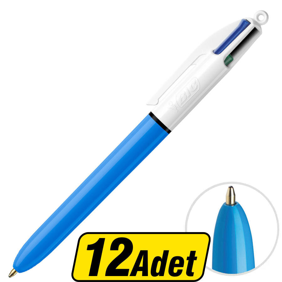 Bic 4 Colours Medium Fonksiyonel Tükenmez Kalem 4 Renkli x 12'li Fiyatı | Avansas