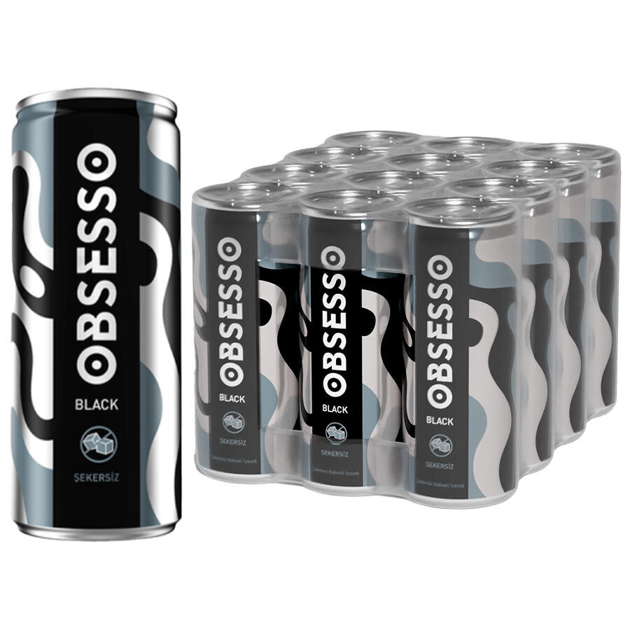 Obsesso Black Şekersiz Soğuk Kahve 250 ml x 12'li Fiyatı | Avansas