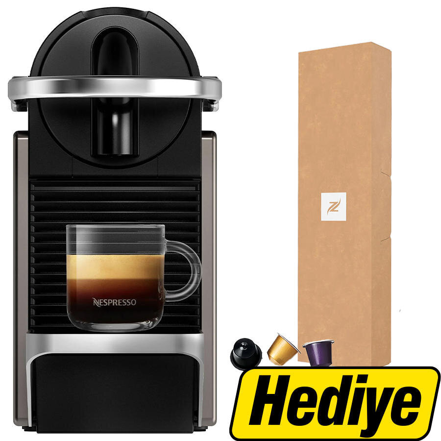Nespresso Pixie C62 Kapsül Kahve Makinesi Titan + Kapsül Seti Hediye ...