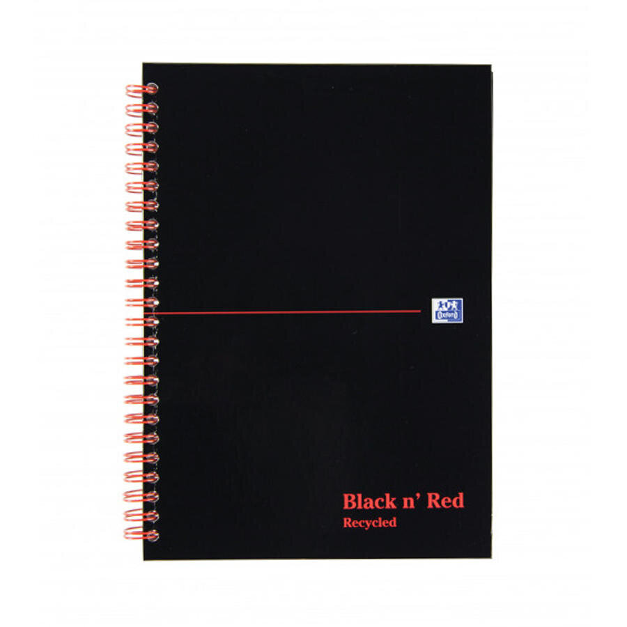 Buy Oxford Black 'n' Red A5 Wirebound Hard Cover Notebook Recycled ...