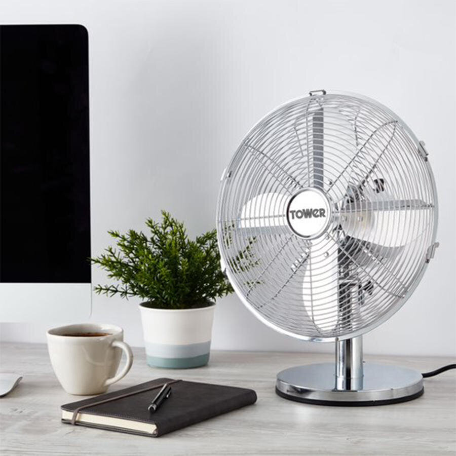 Buy Tower 12" Metal Chrome Desk Fan | Avansas®