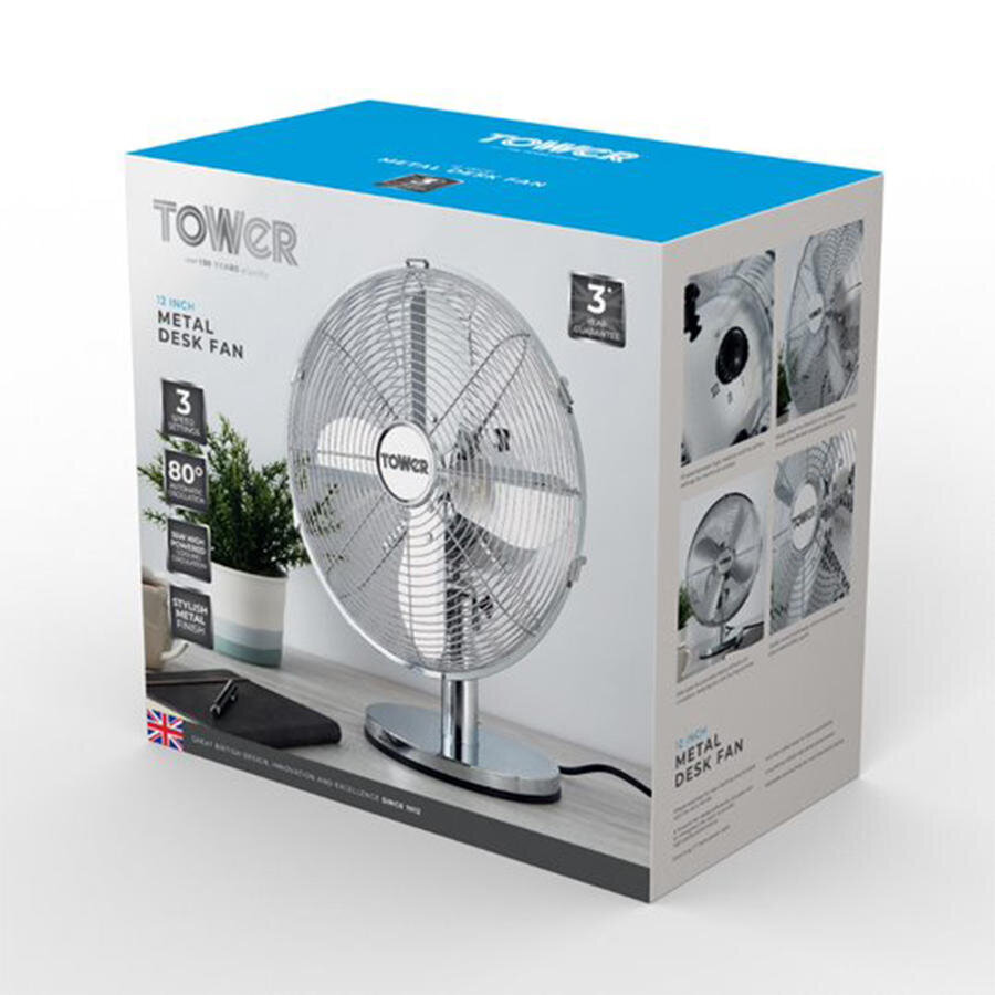 Buy Tower 12" Metal Chrome Desk Fan | Avansas®