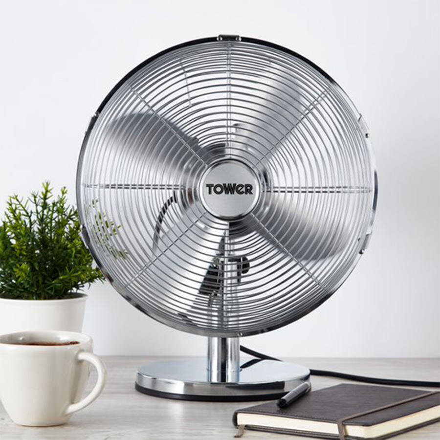 Buy Tower 12" Metal Chrome Desk Fan | Avansas®