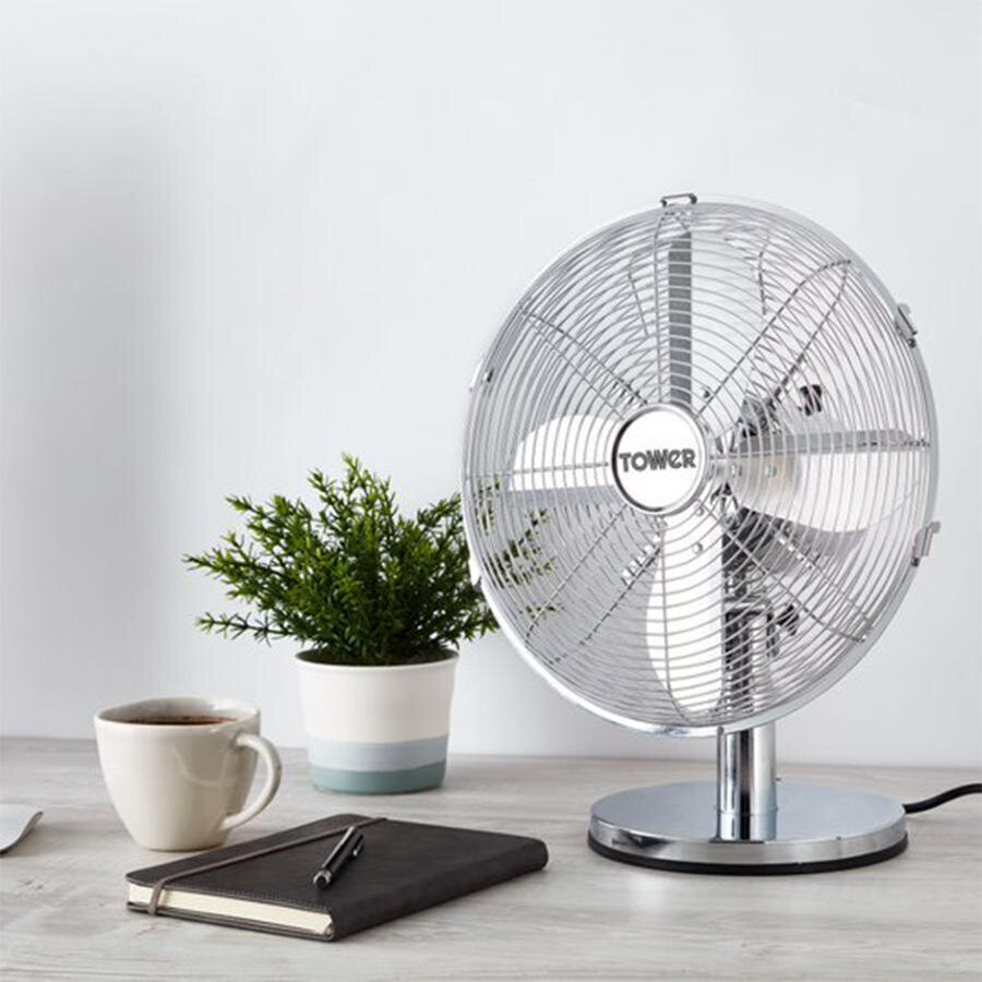 Buy Tower 12" Metal Chrome Desk Fan | Avansas®