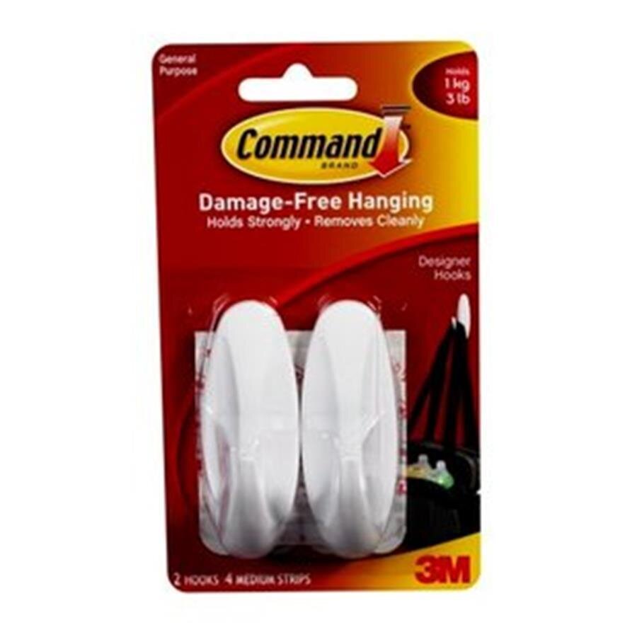 Buy 3M Command Adhesive Medium Oval Hook Pack of 2 White | Avansas®