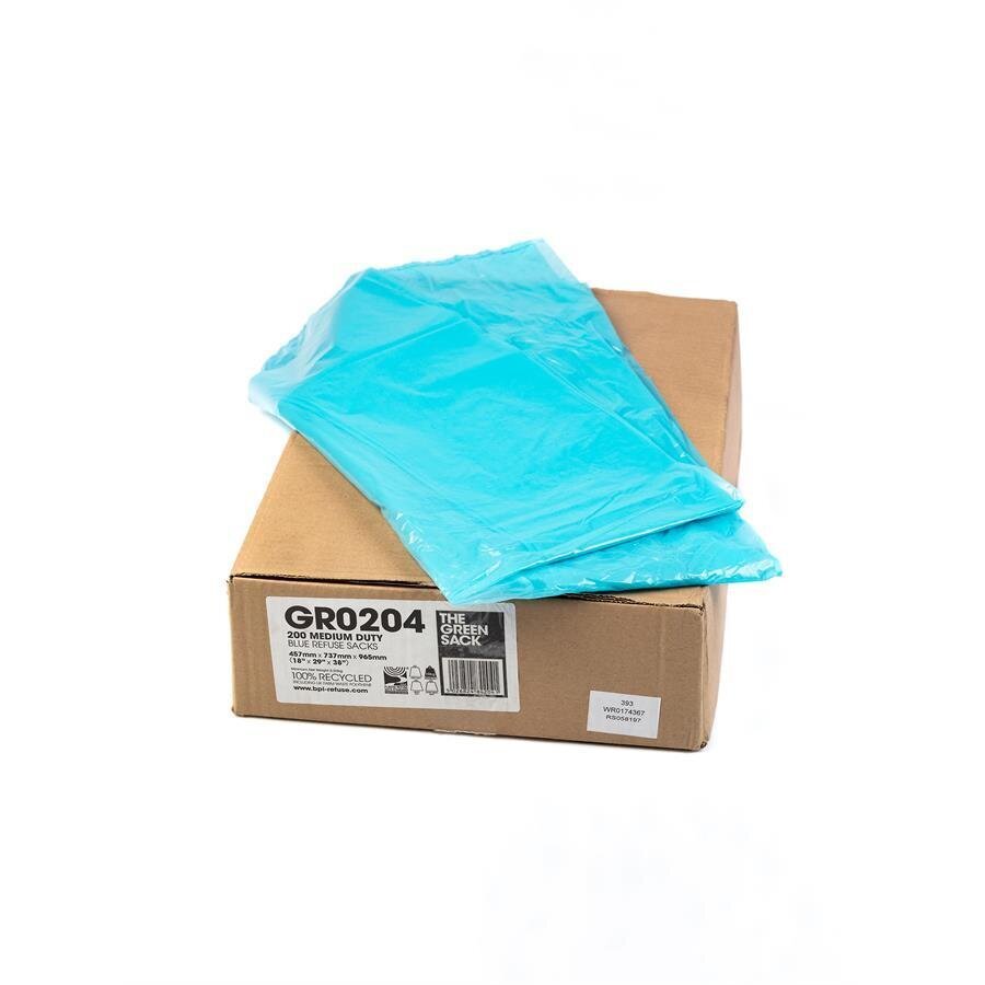 Buy The Green Sack Medium Duty Refuse Sacks 70 L Blue 767 x 965 mm Case ...