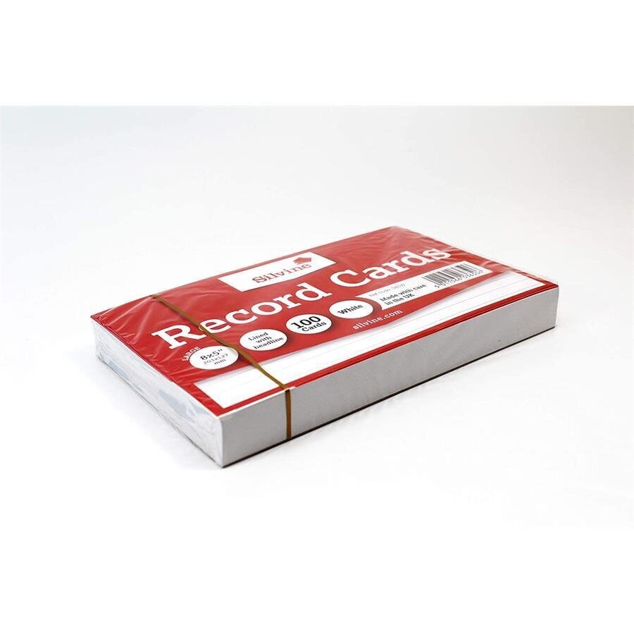 Buy Record Cards Ruled Both Sides 203 mm x 127 mm White Pack of 100 ...
